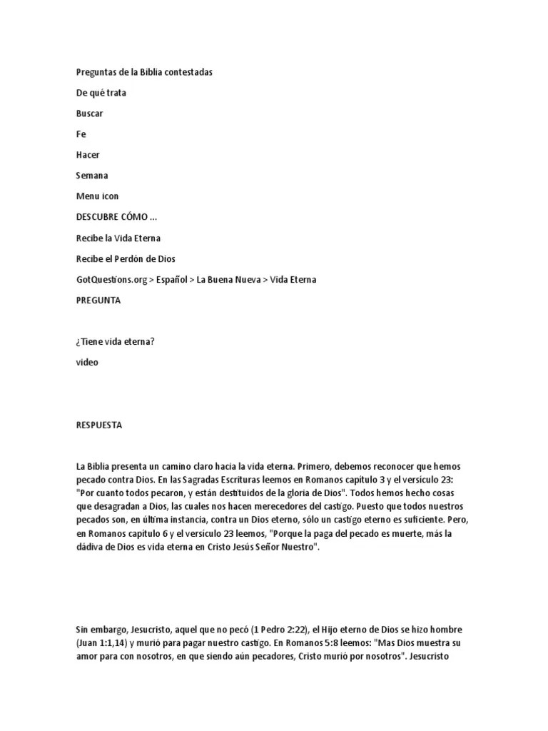 Preguntas De La Biblia Contestadas | PDF | Salvación | Jesús