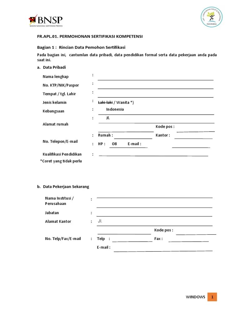 Permohonan Sertifikasi Kompetensi Amdal Pdf