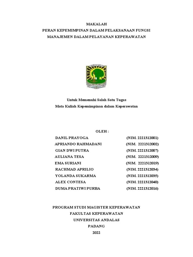 Kepemimpinan Dalam Manajemen Keperawatan Pdf Karier Perkembangan