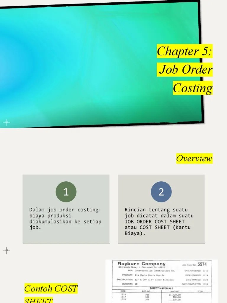 Job Order Costing Overview And Examples Pdf