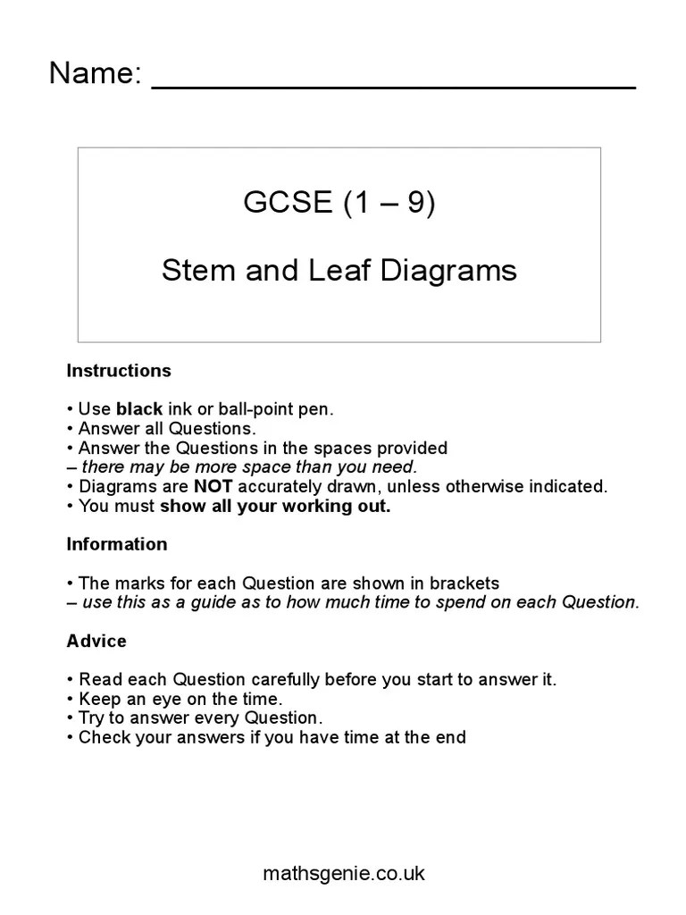 2 Stem And Leaf Diagrams Pdf Teaching Methods Materials