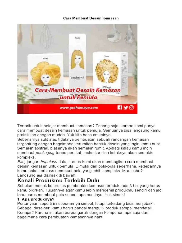 Cara Membuat Desain Kemasan | PDF