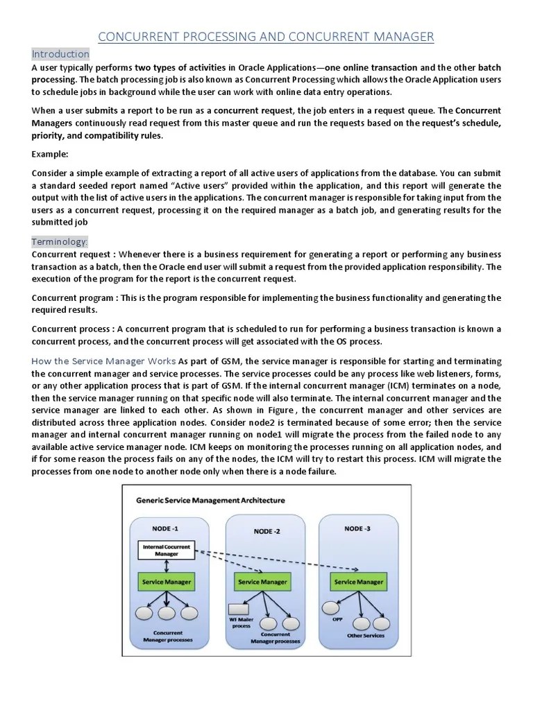 Concurrent Processing And Concurrent Manager Pdf Process Computing