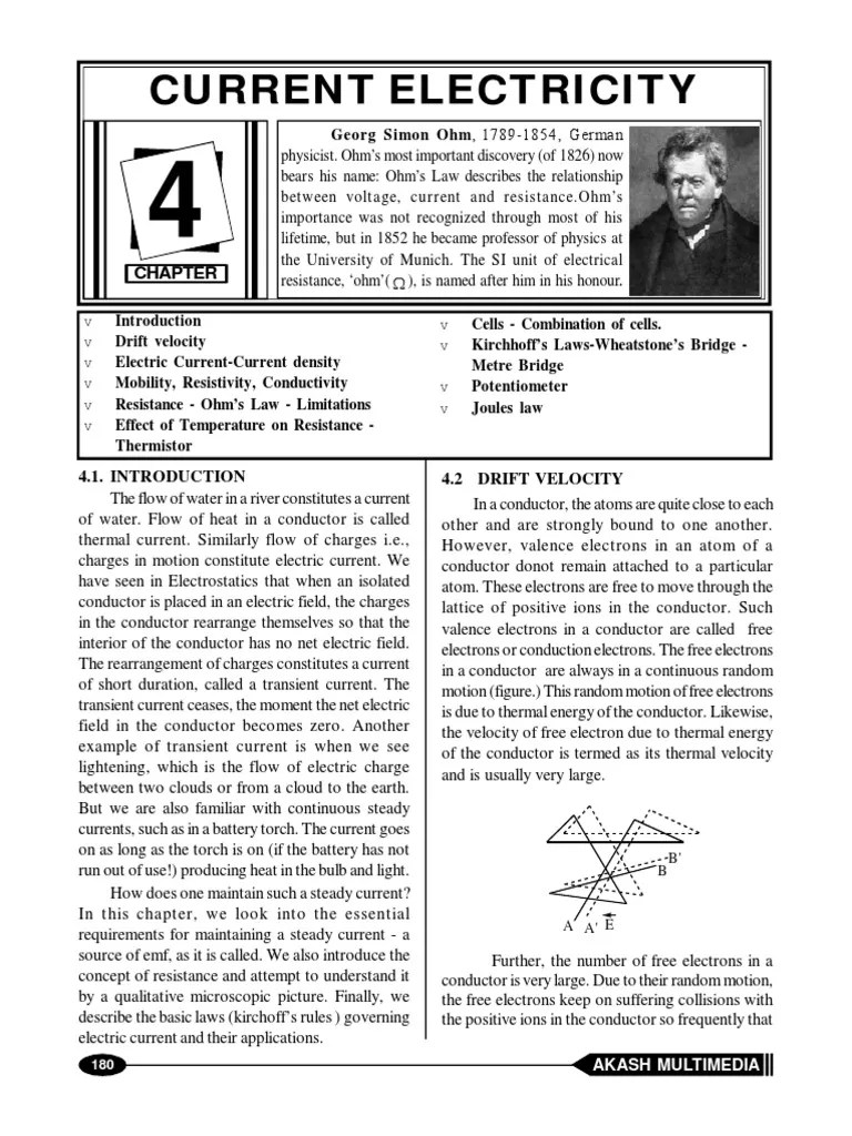 Current Electricity Integrated Pdf Electrical Resistivity And
