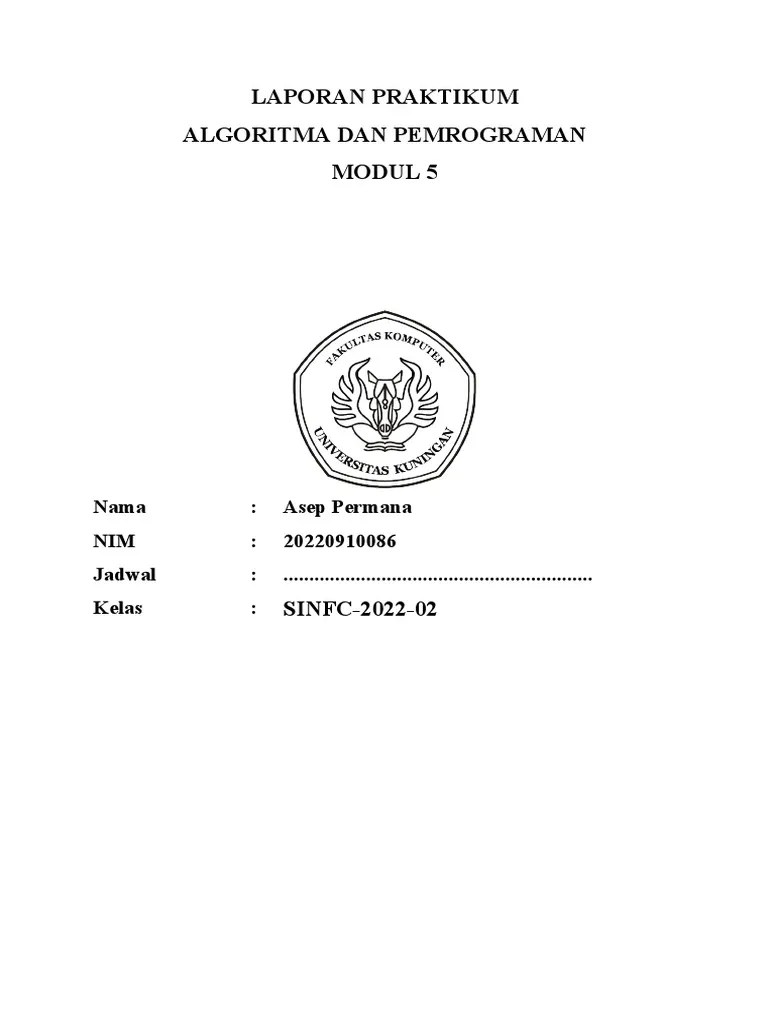 Format Laporan Praktikum Algoritma Dan Pemrograman Pdf