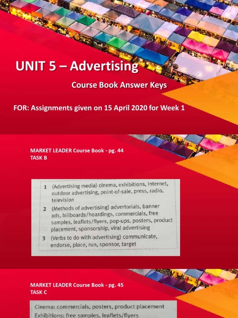 Unit 5 Advertising Course Book Answer Keys Pdf