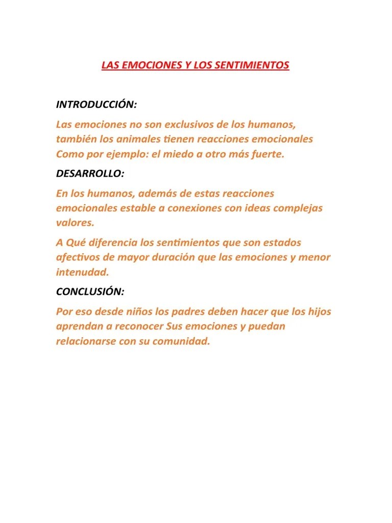 Las Emociones Y Los Sentimientos Pdf Relaciones Personales Crianza