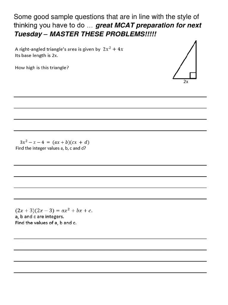 Mcat Prep Master Sample Questions Pdf