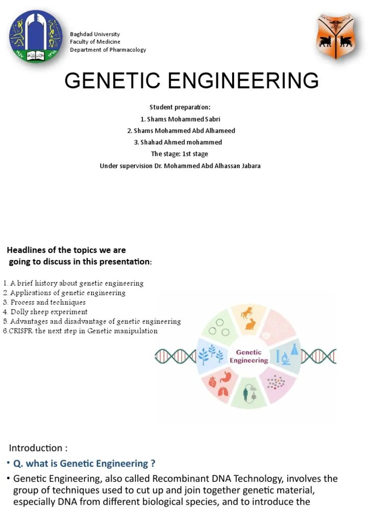 Genetic Engineering Presentation 1 | PDF | Genetic Engineering | Genetics