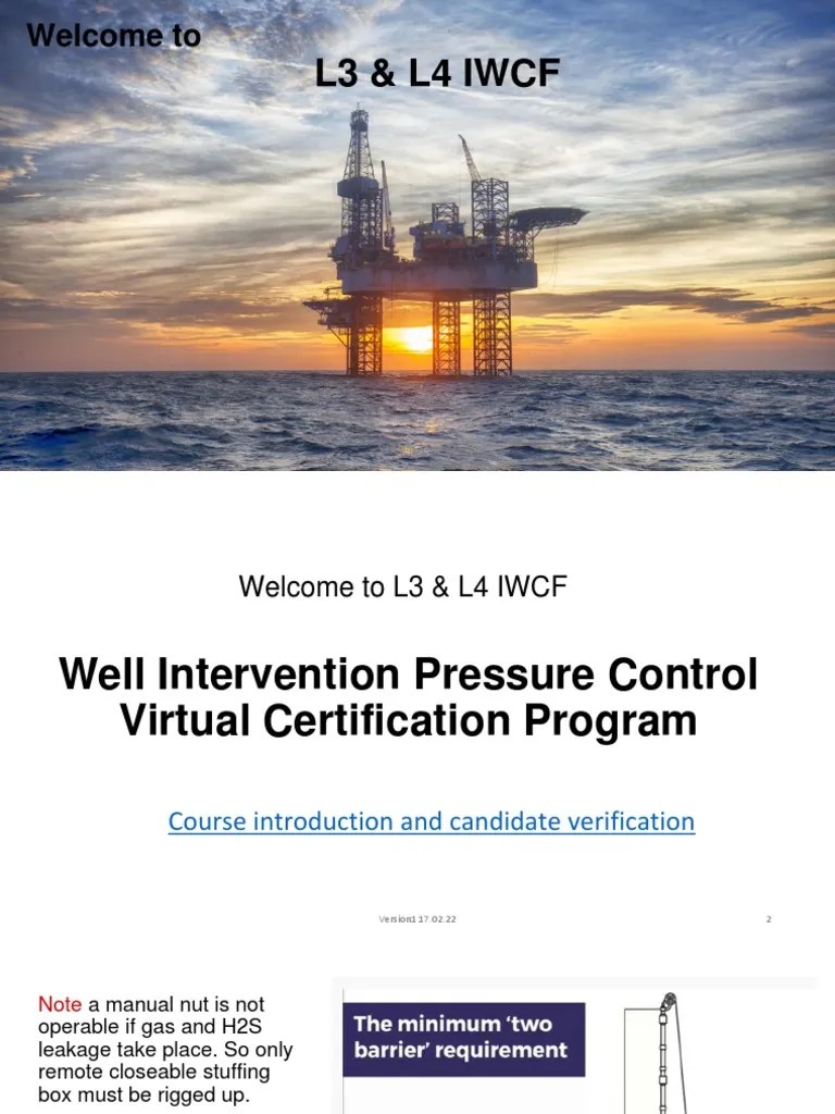 0 Welcome To L3 0l4 Iwcf Well Intervention Pressure Control Pdf