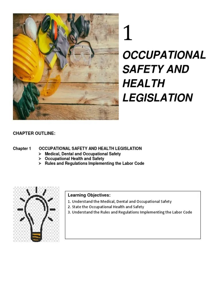 Chapter 1 Occupational Safety And Health Legislation Pdf
