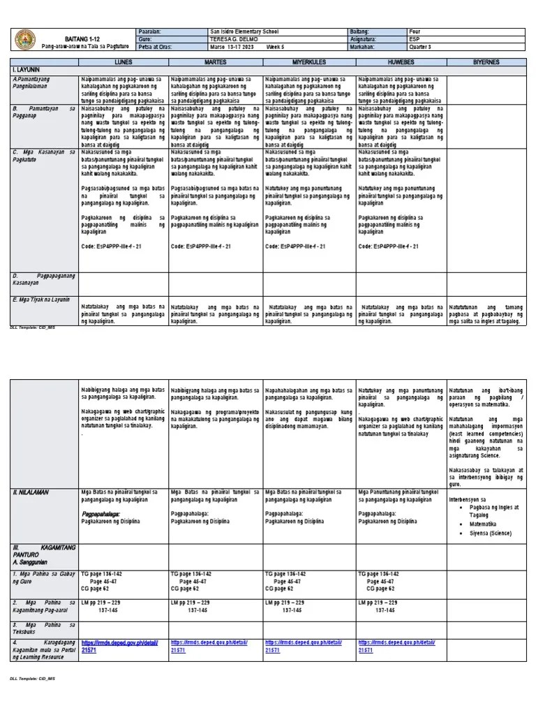 Esp4 Quarter 3 Week 5 Pdf