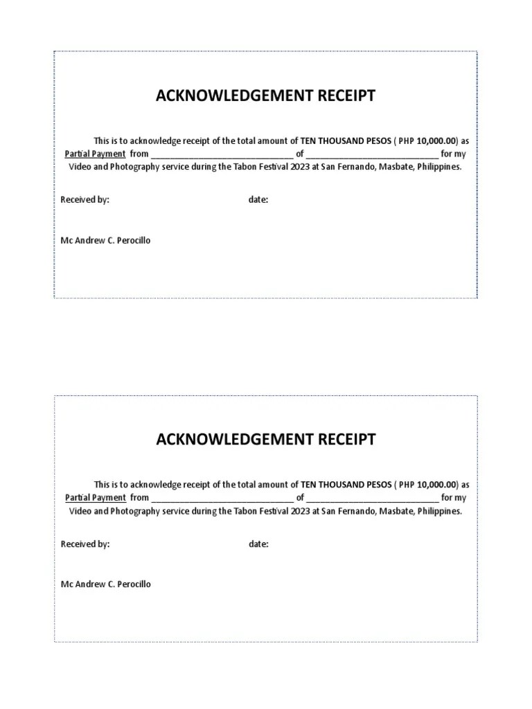 Acknowledgement Receipt Pdf