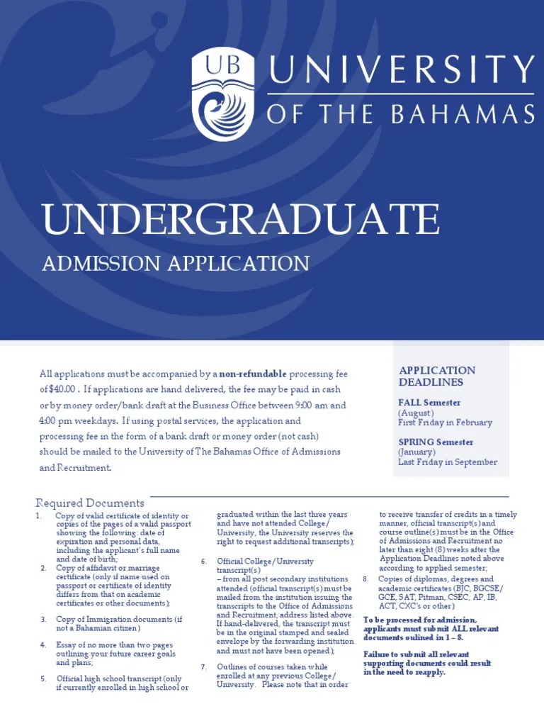 Ub Admission Application Guidelines Pdf