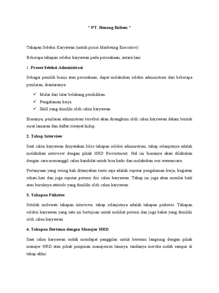 Tahapan Seleksi | PDF