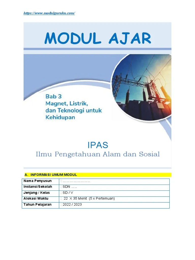 Modul Ajar IPAS Kelas 5 Bab 3 Kurikulum Merdeka | PDF