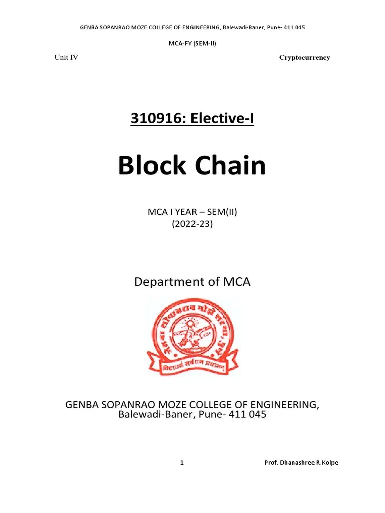 Cryptocurrency Overview And Mechanisms Pdf Cryptocurrency Bitcoin