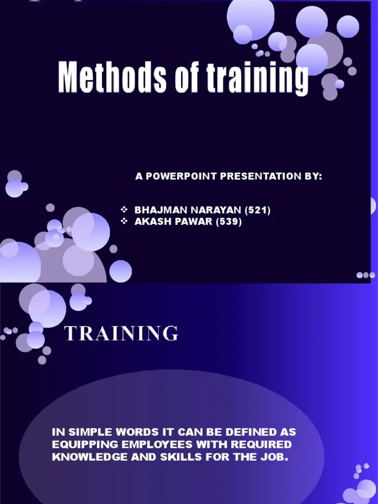 Training Methods Pdf