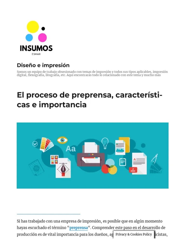 Proceso Y Importancia De La Preprensa Pdf Impresión Publicación