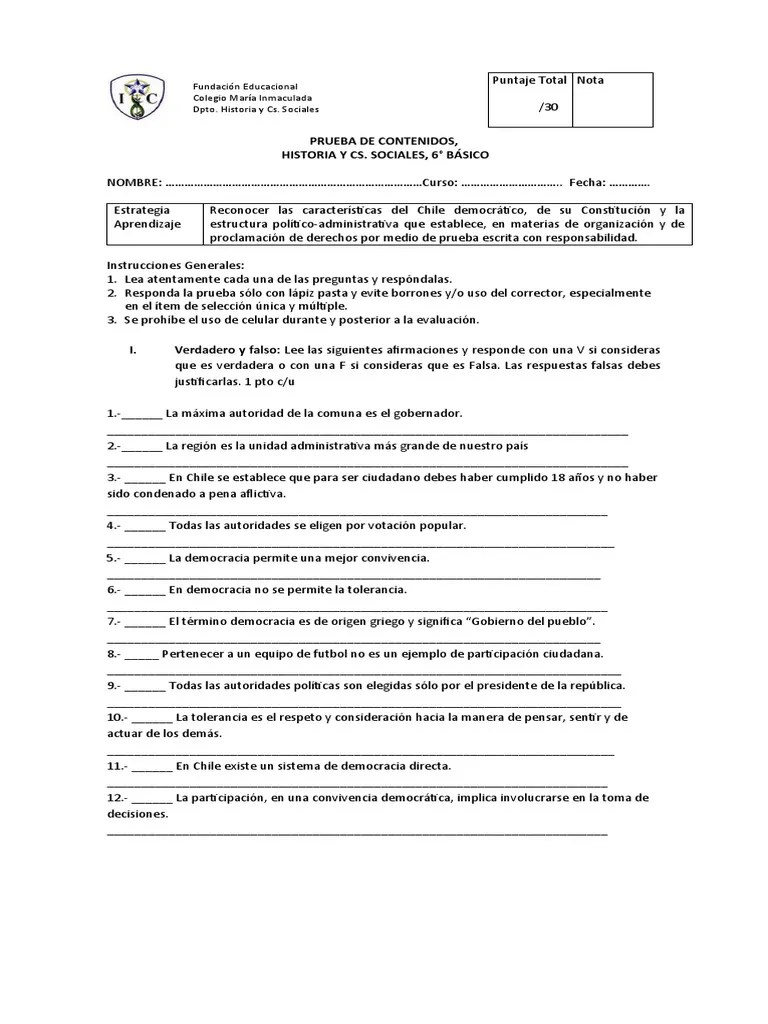 Prueba 6to Fila B Pdf