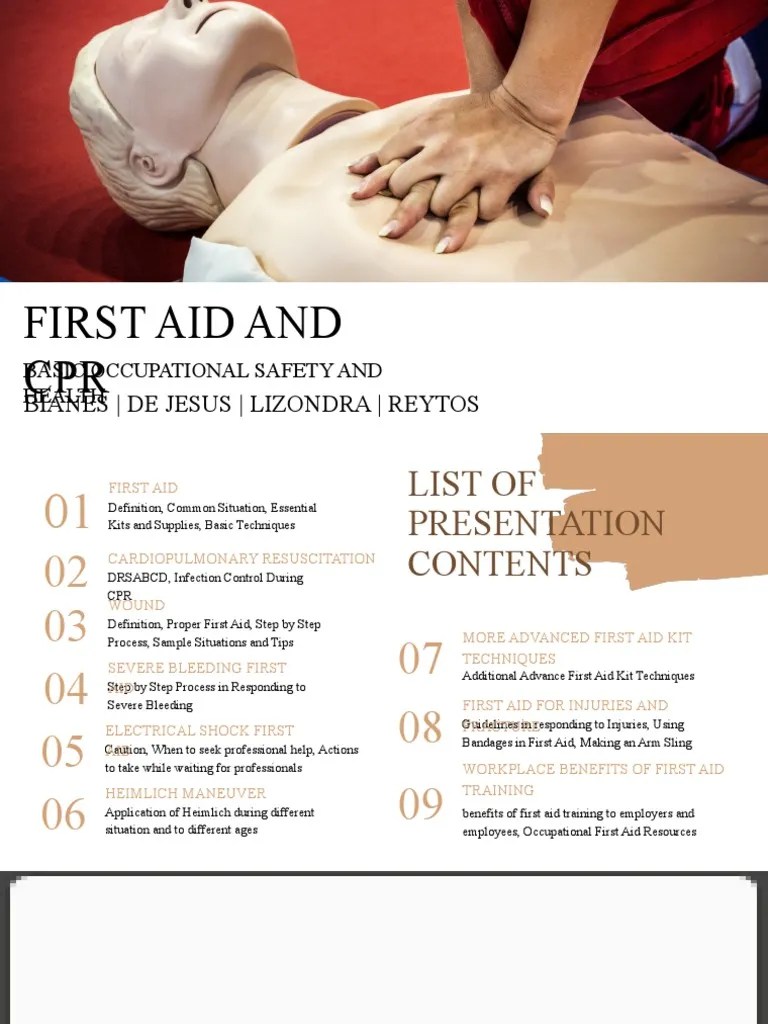 First Aid And Cpr Presentation Pdf First Aid Wound