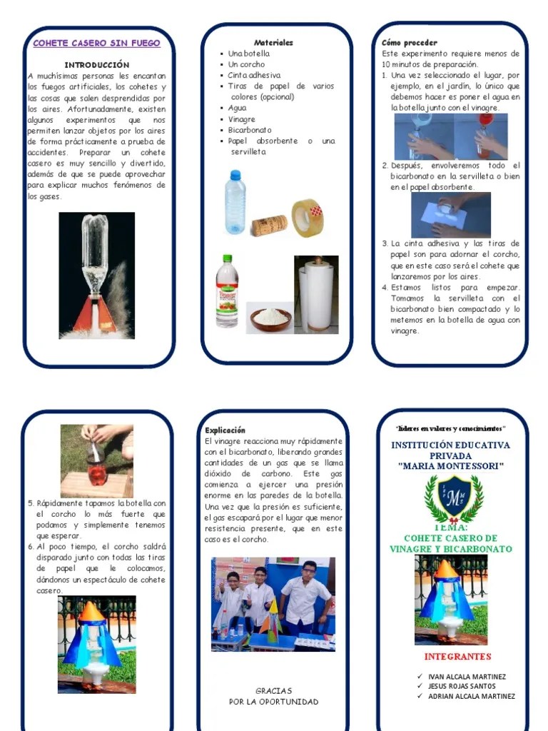Cohete Casero Sin Fuego Materiales Cómo Proceder Pdf