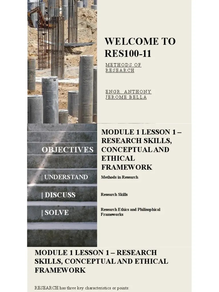 Module 1 Lesson 1 Research Skills Conceptual And Ethicak Framework