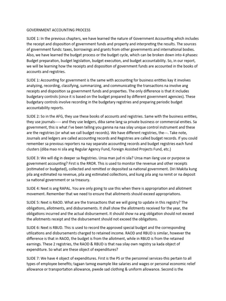 Government Accounting Process Pdf Expense Business