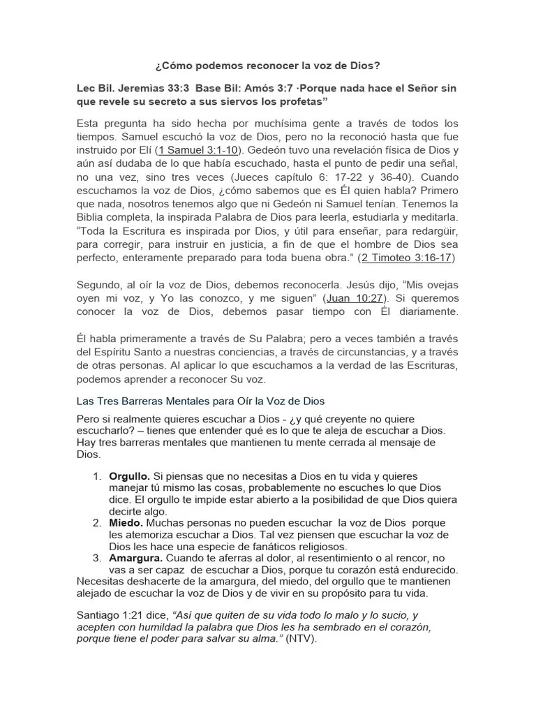 Cómo Podemos Reconocer La Voz De Dios | PDF | Dios | Espíritu Santo