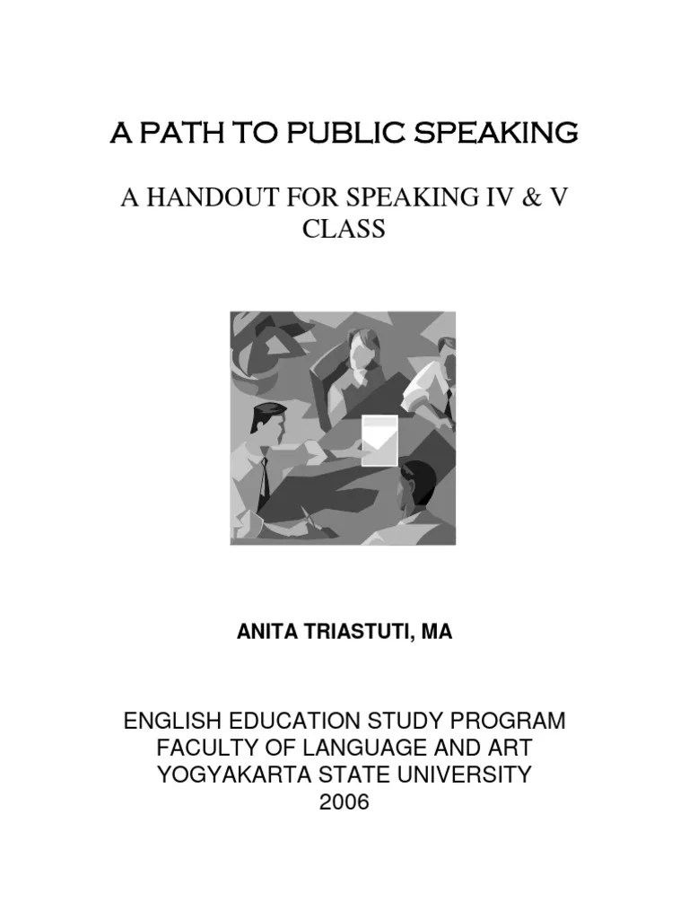 A Path To Public Speaking A Handout For Pdf Public Speaking