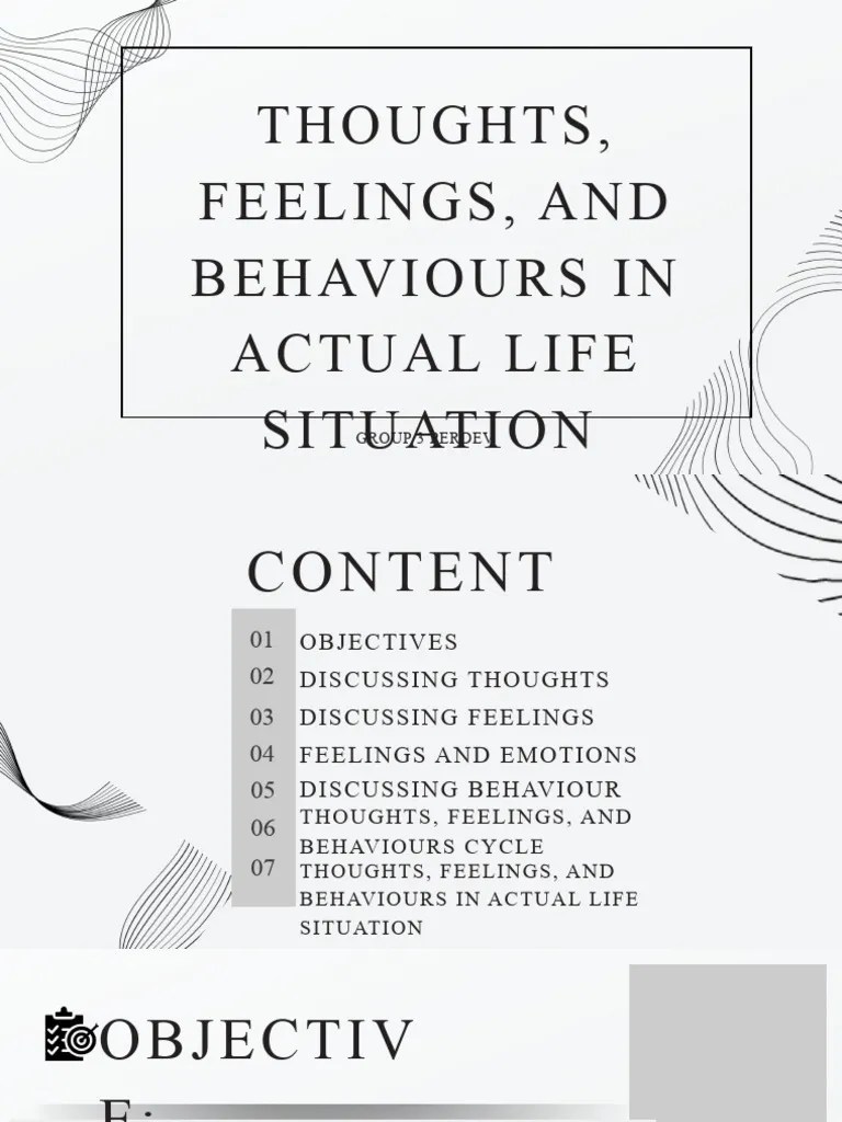Thoughts Feelings Behaviour Group3 Perdev Pdf Self Improvement
