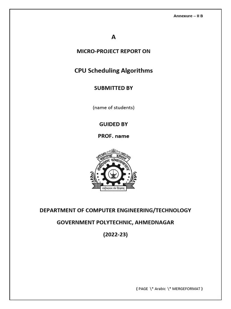 Cpu Scheduling Algorithmsreport Osy Pdf
