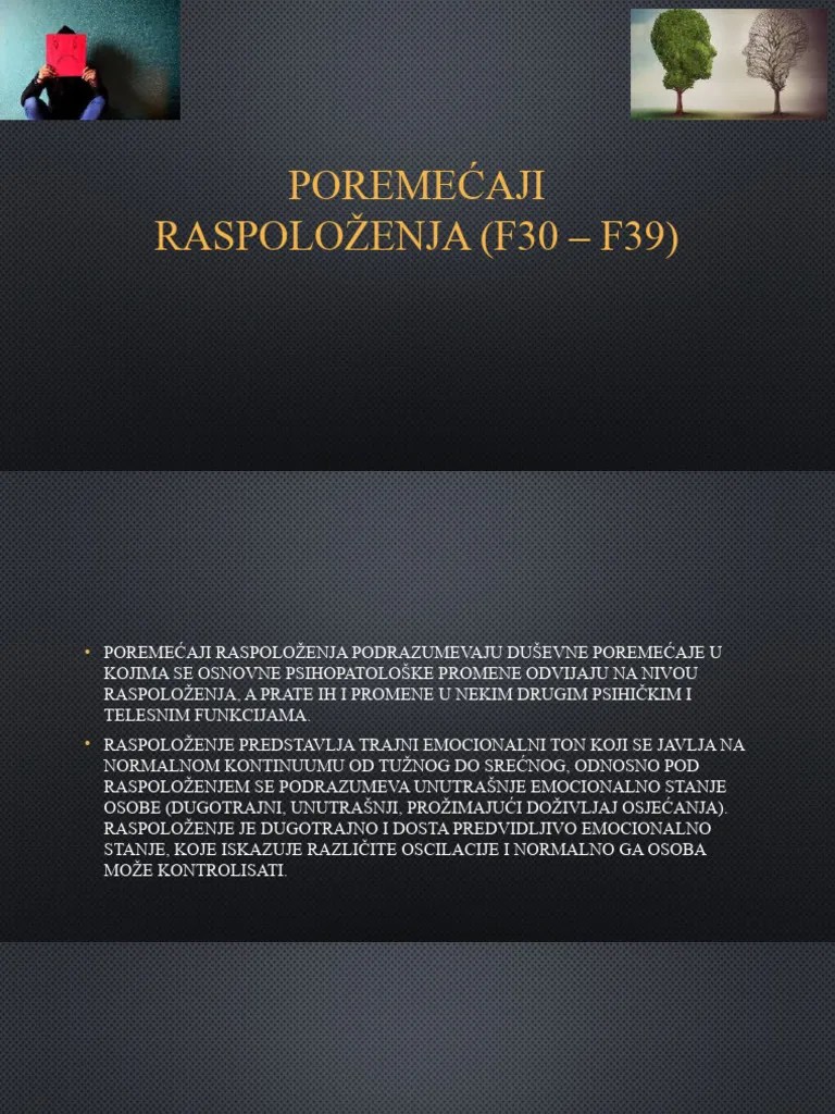 Prezentacija 3 Poremećaji Raspoloženja Pdf