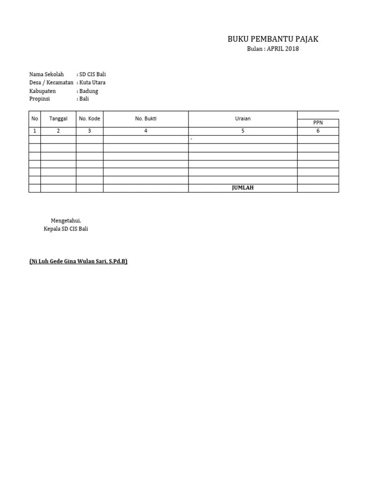 Buku Pembantu Pajak (K6) CIS | PDF