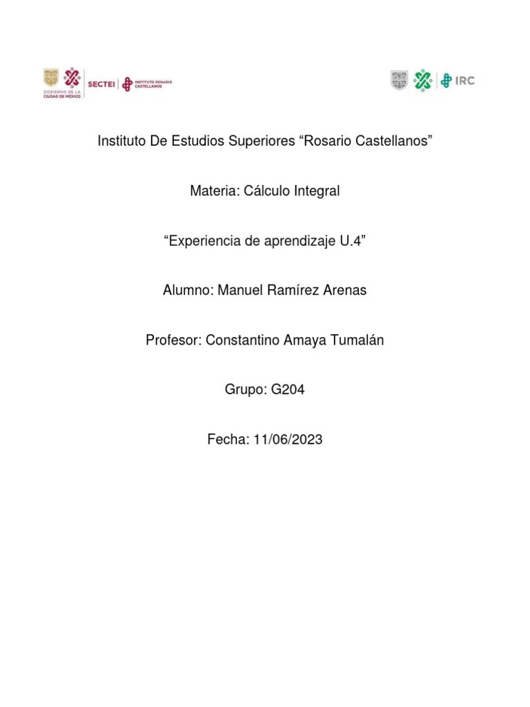 Experiencia De Aprendizaje U4 Pdf