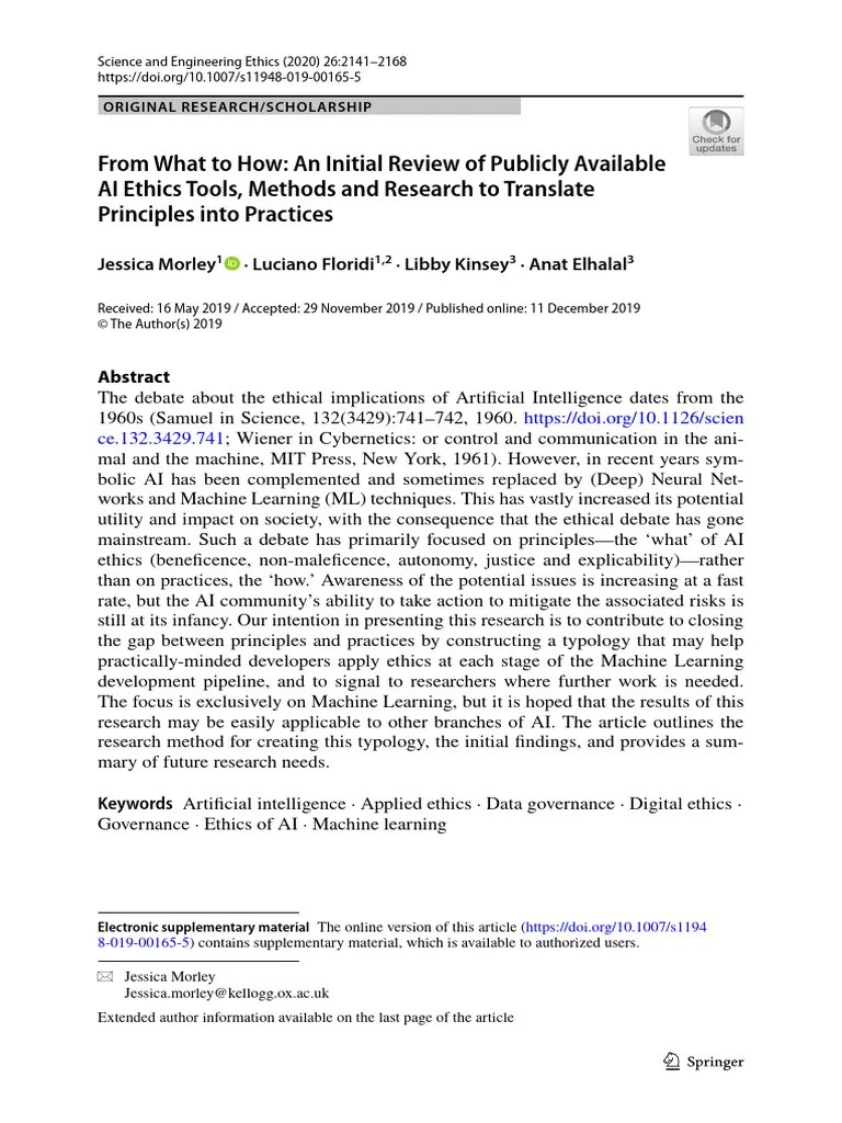 From What To How: An Initial Review Of Publicly Available AI Ethics ...