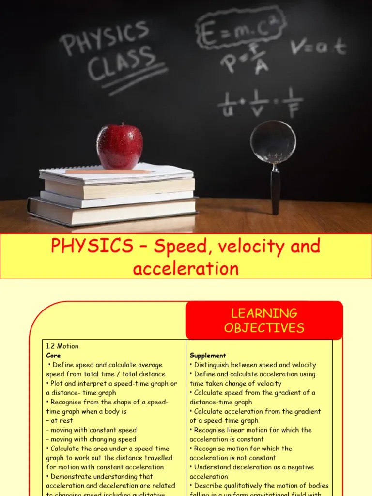 Speed Velocity And Acceleration Basics Pdf Acceleration Speed