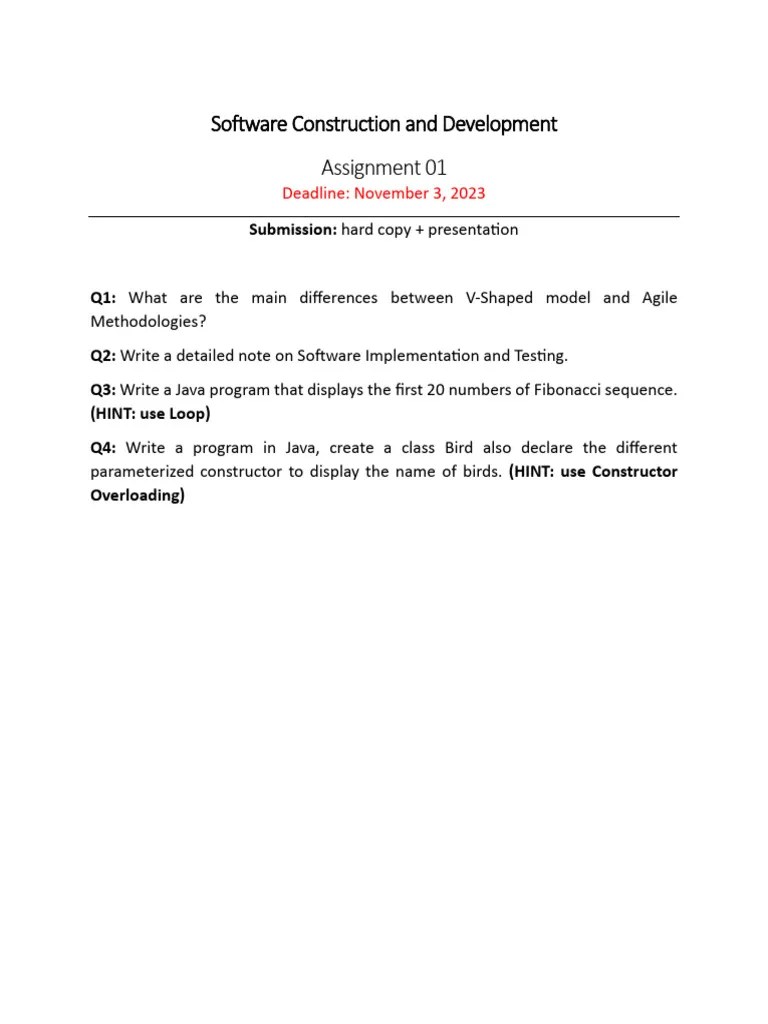 Software Development Assignment Guide Pdf