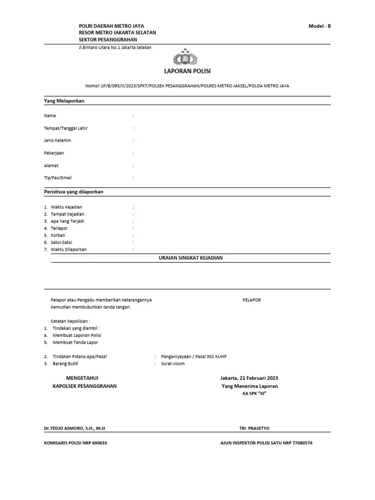 Laporan Polisi Pdf