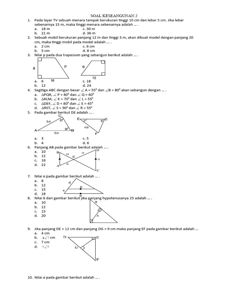 Soal Keseangan Geometri Dan Trigonometri Pdf