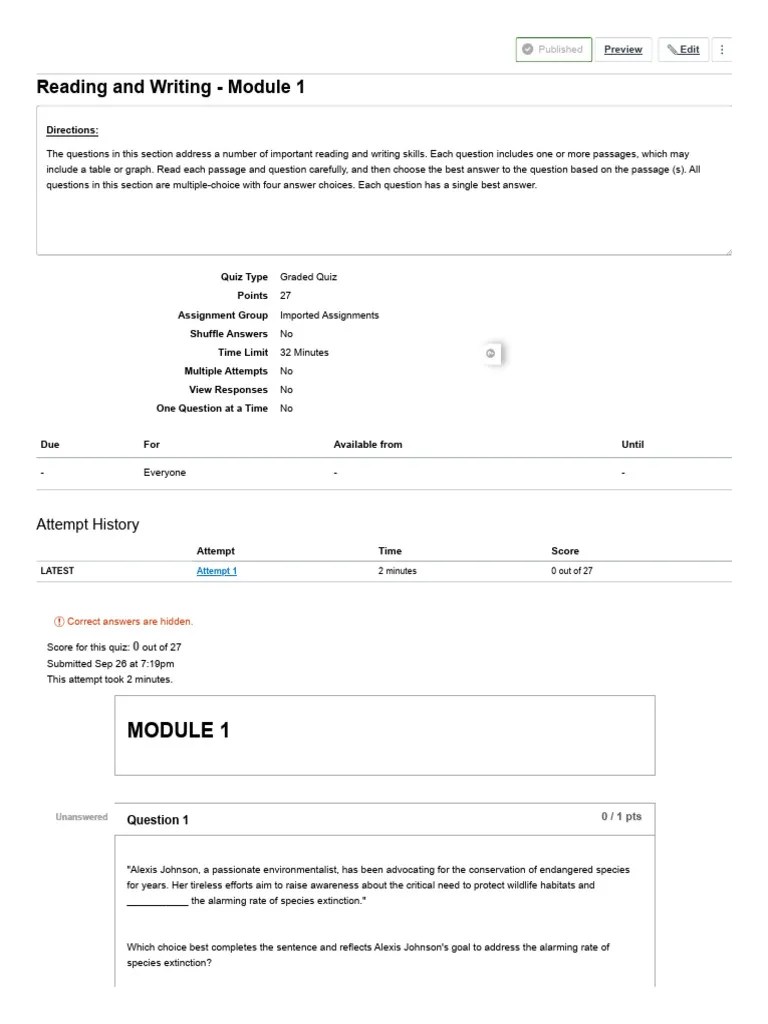 Sat Reading Module 1 Quiz Overview Pdf The Great Gatsby Penguin