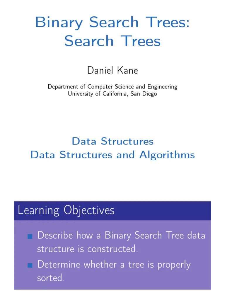 08 Binary Search Trees 2 Binary Search Trees Pdf