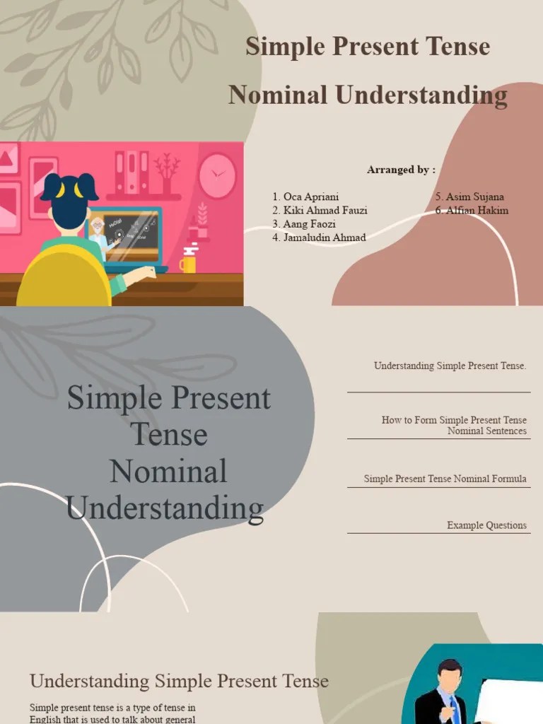 Simple Present Tense Pdf Verb Adjective