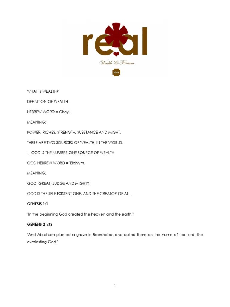 Bible Study - Wealth And Finance | PDF | The Beast (Revelation ...