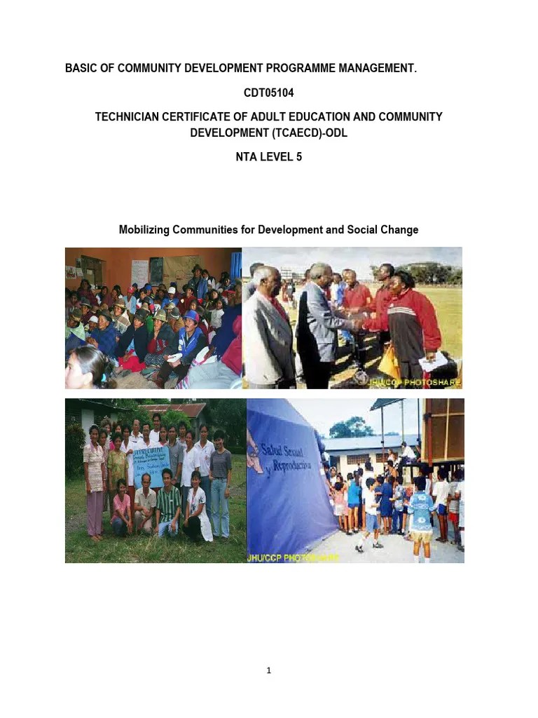 Cdt05104 Basics Of Community Development233 Pdf Community Non
