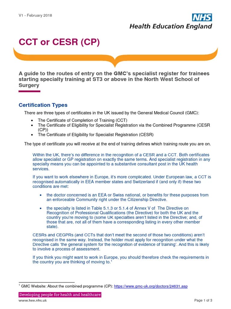Cct Or Cesr 0 Pdf Medicine Health Care