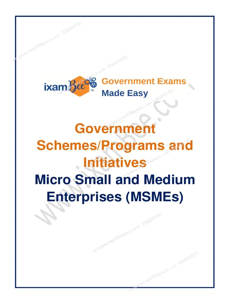 Government Schemes Msme Pdf