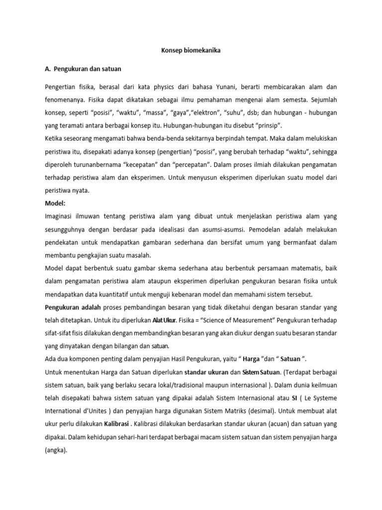 Biomekanika Dan Pengukuran Fisik Pdf Sains Matematika