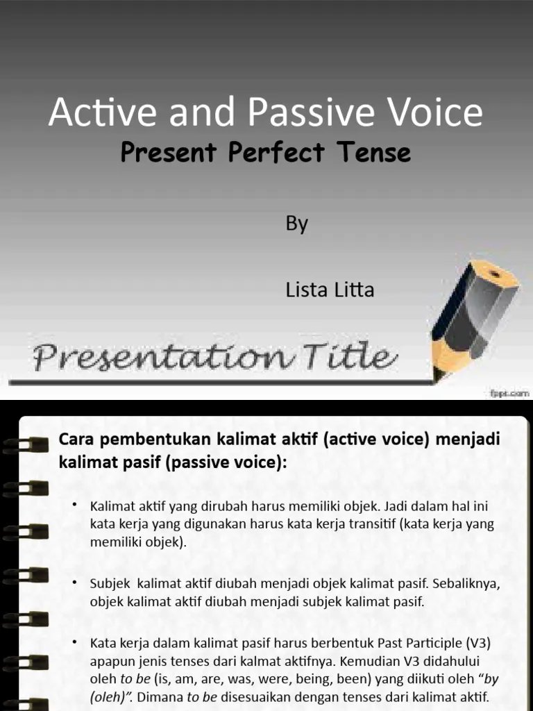 13_ Active and Passive Voice - Present Perfect Tense  PDF.