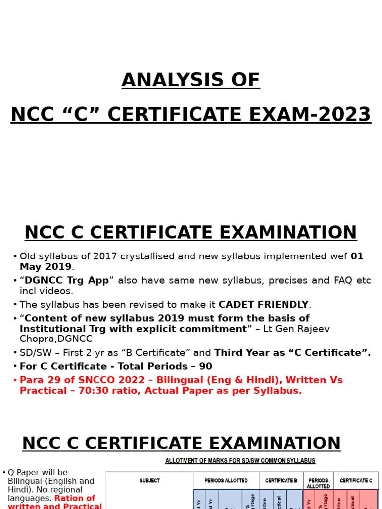 Ncc C Certificate Examination Pdf